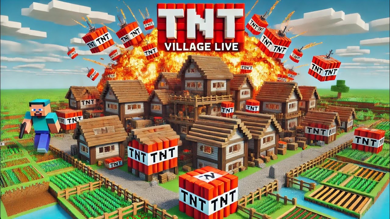 Minecraft tnt village #minecraft #shorts #live - YouTube