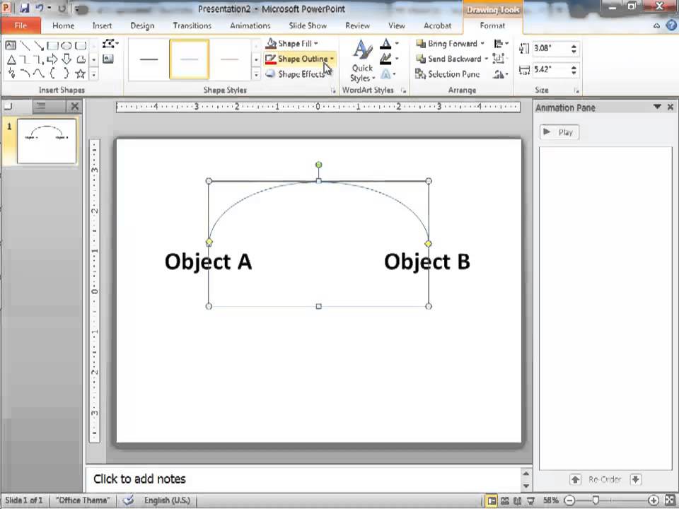 วิธีโยงเส้นระหว่าง Object ใน PowerPoint - YouTube