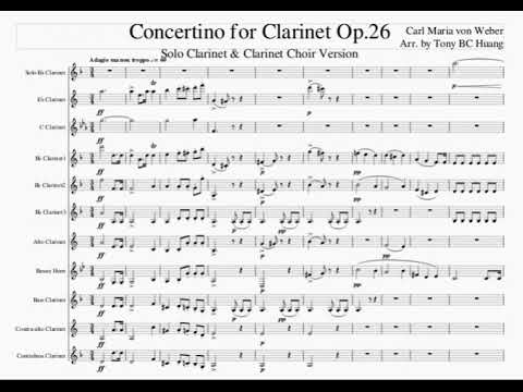 Weber Concertino for Clarinet Op.26, Solo Clarinet & Clarinet Choir ...