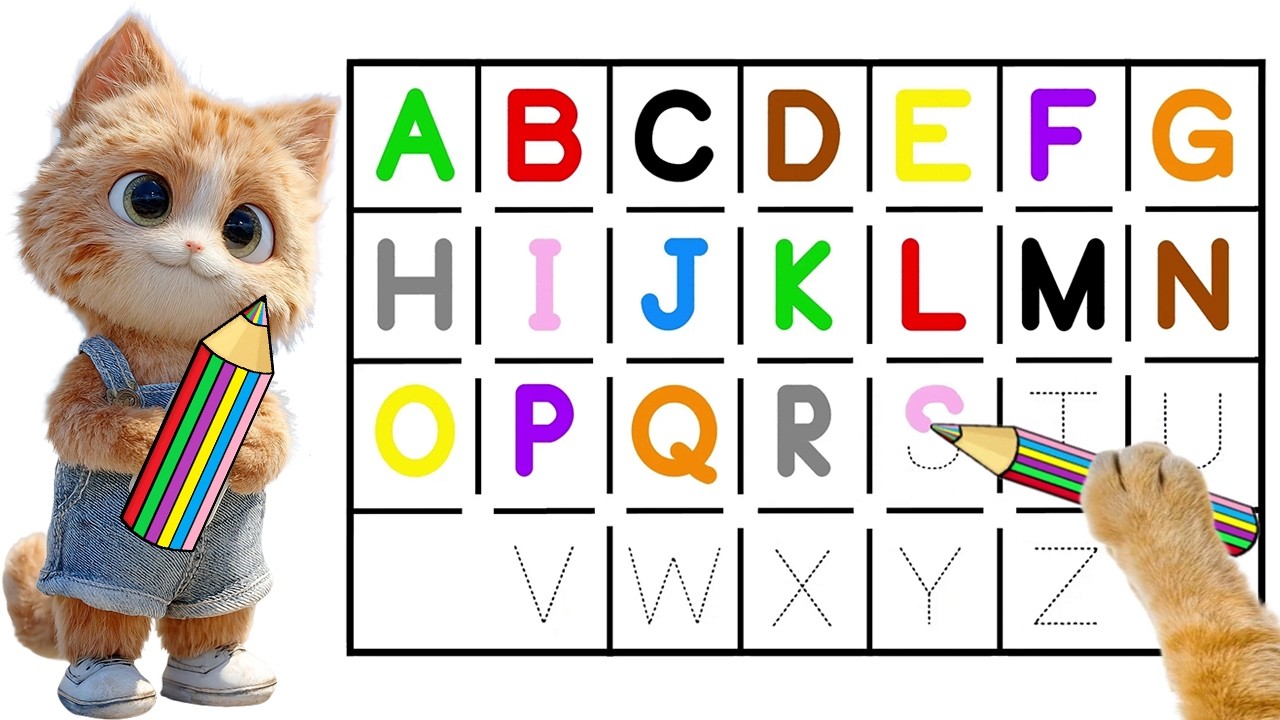 Trace Uppercase Alphabet with Yufi | Colorful Dotted Letters for Kids ...