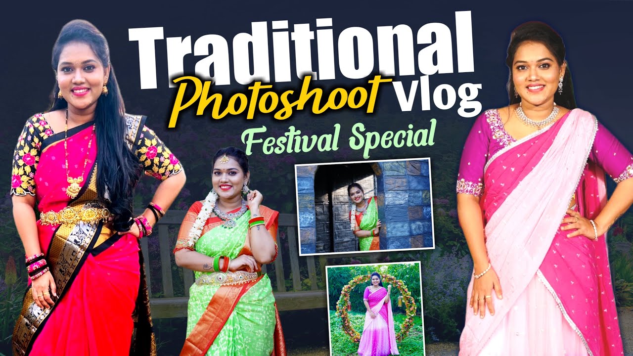 Sankrathi Special Photoshoot Vlog|Makeup|Lehanga|Pattu sarees|Jewellery|Chitralahari Studios ...