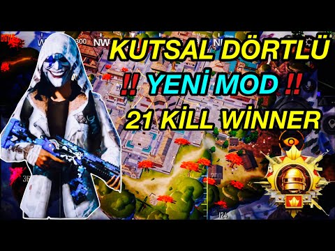 PUBG Mobile - Kutsal Dörtlü Yeni Mod 1V4 21 KİLL WİNNERR !!!