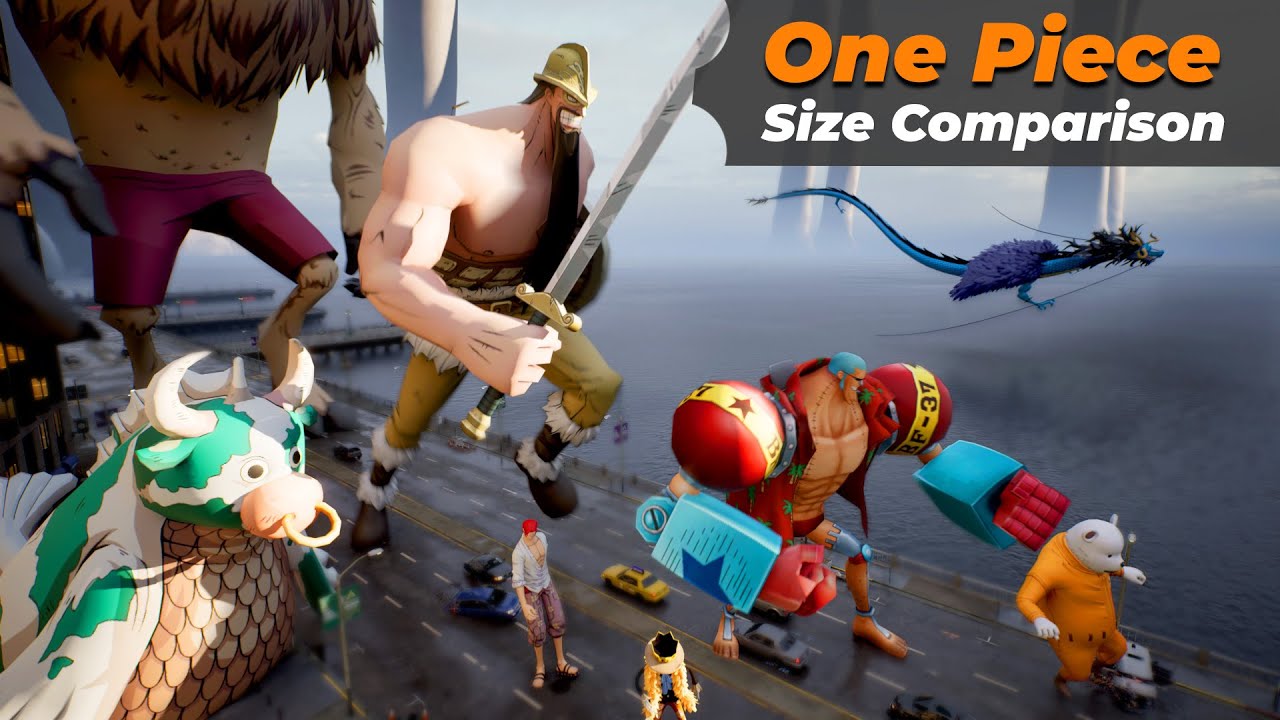 One Piece Characters Size Comparison in 3D World | Size Comparison in ...