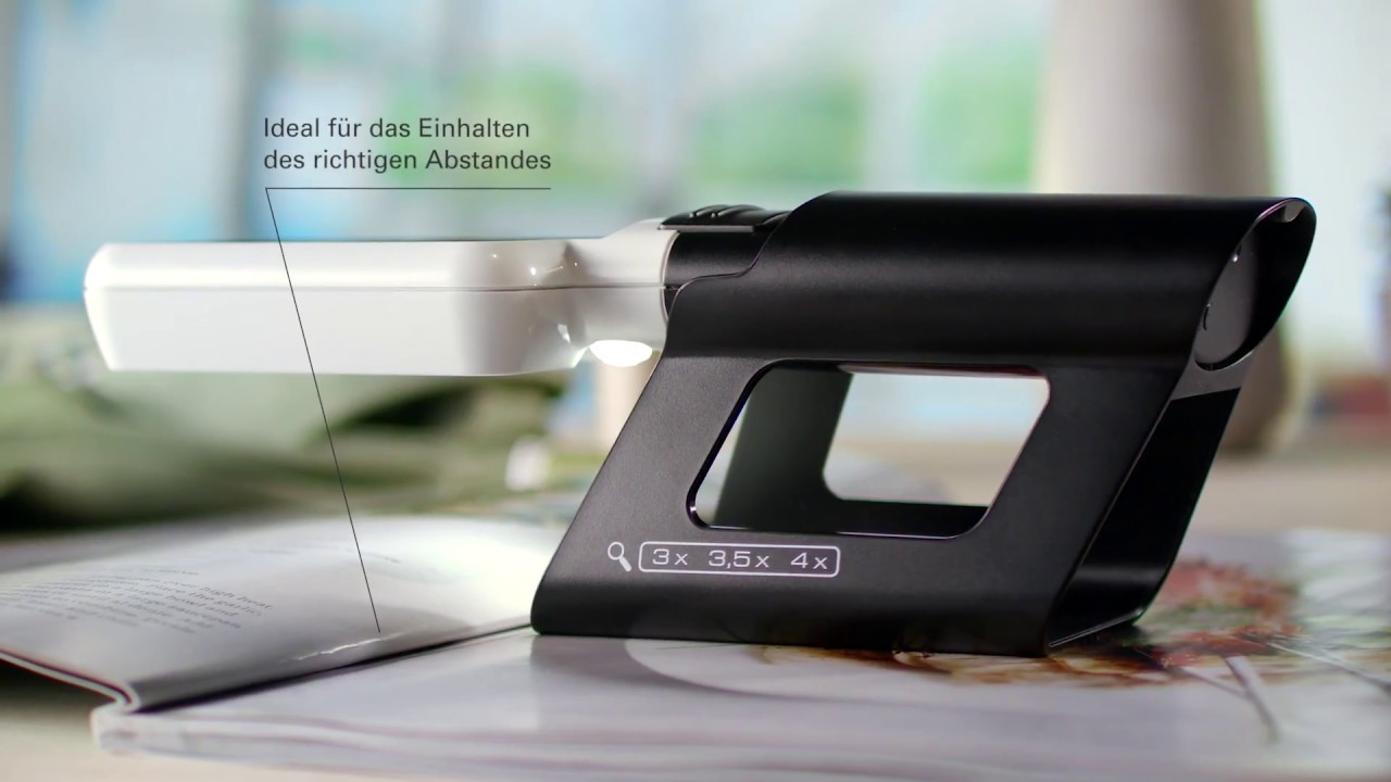 Lupe mit LED: mobilux LED & mobase von Eschenbach Optik - YouTube