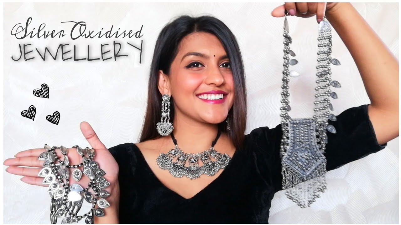 Best AFFORDABLE SILVER OXIDISED JUNK JEWELLERY HAUL | OXIDISED CHOKER ...