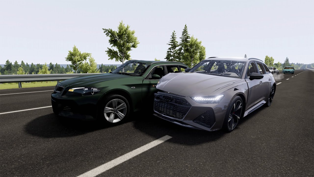 Autobahn Audi Crash Compilation | Beamng.drive #1 - YouTube