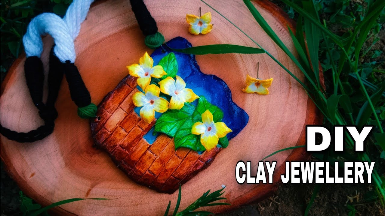 Clay Jewellery Making at Home||Clay Necklace Making||Mouldit Clay ...