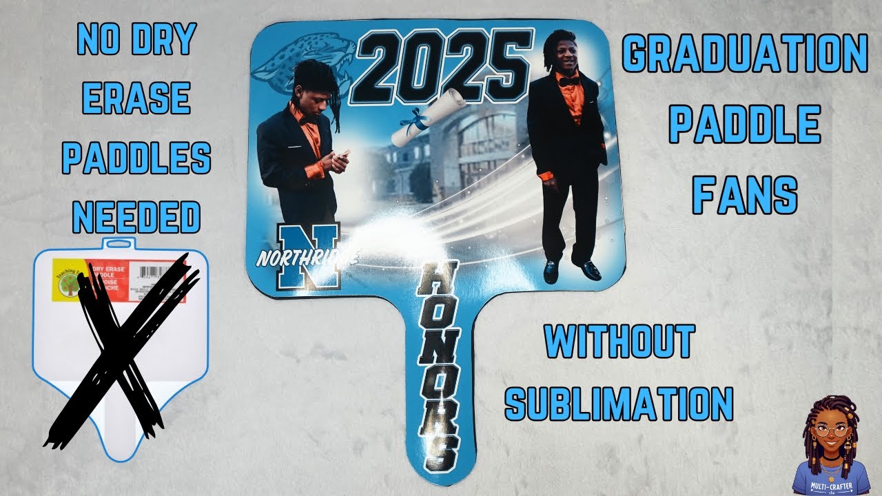 How To Make Graduation Paddle Fans Using Photo Paper and Cardstock. No ...