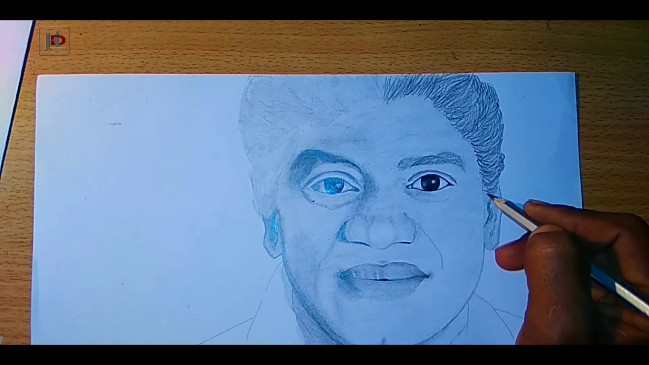 Johny lever | How to draw johny lever's sketch | using grafite pencil ...