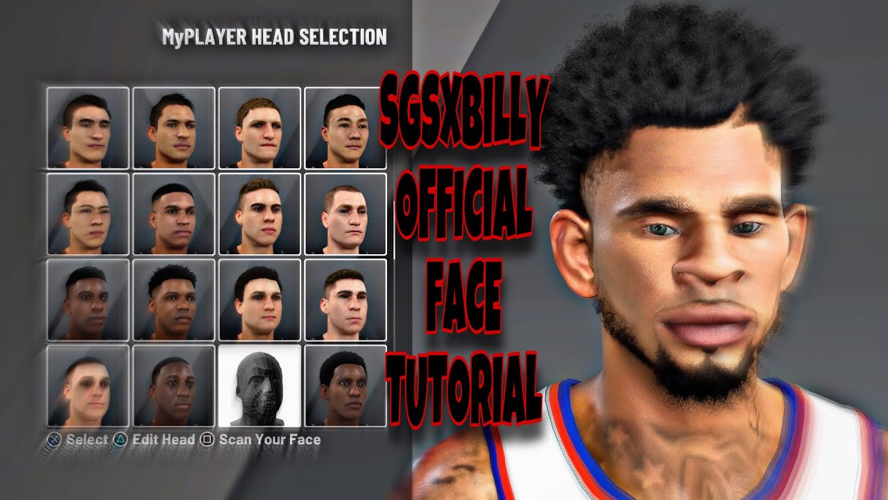 SGSxBILLY *NEW* DRIPPY TRYHARD FACE SCAN(FACE TUTORIAL) NBA2K20 - YouTube