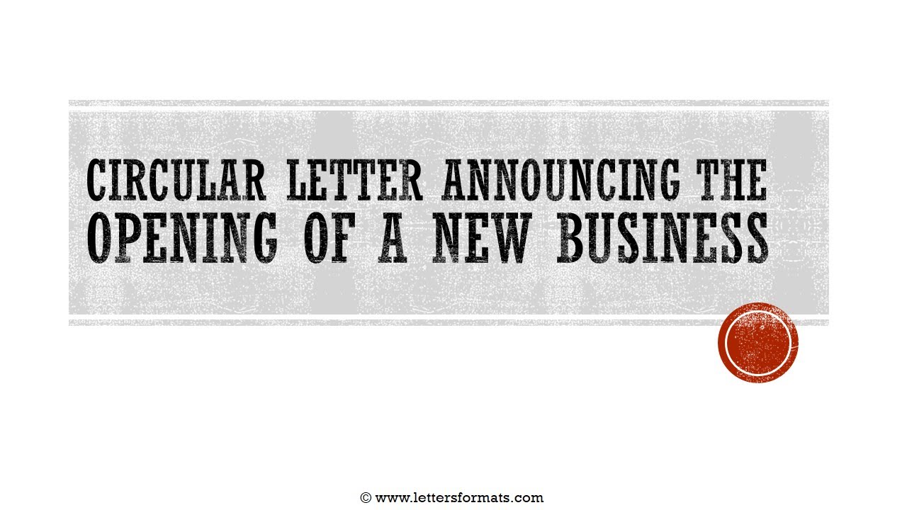 How to Write a Letter Announcing Opening of a New Business - YouTube