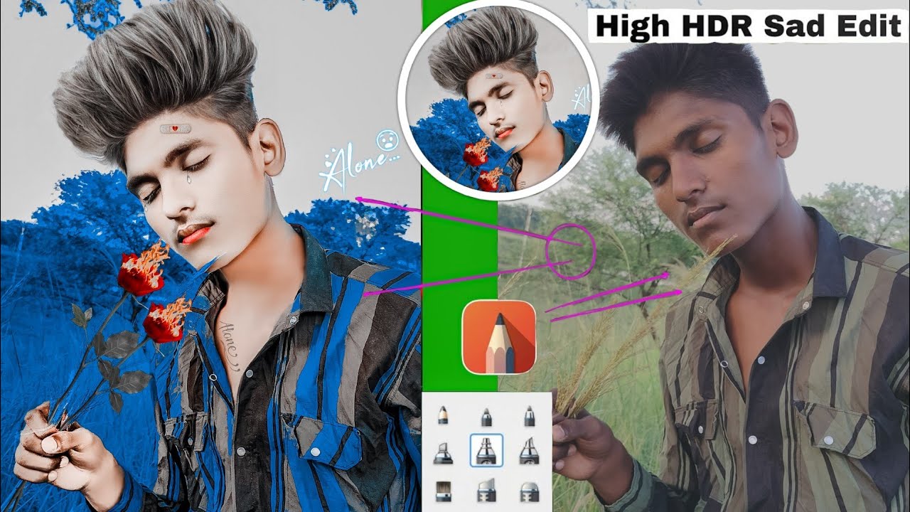 New Sad Photo Editing With Face Smooth Autodesk Sketchbook || Broken ...