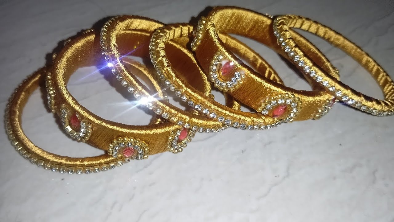 #simple silk thread bangles making - YouTube