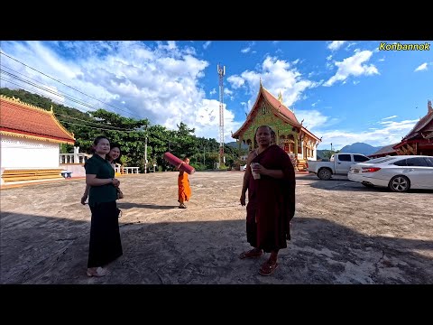 We saw a beautiful temple on top of the mountain 
