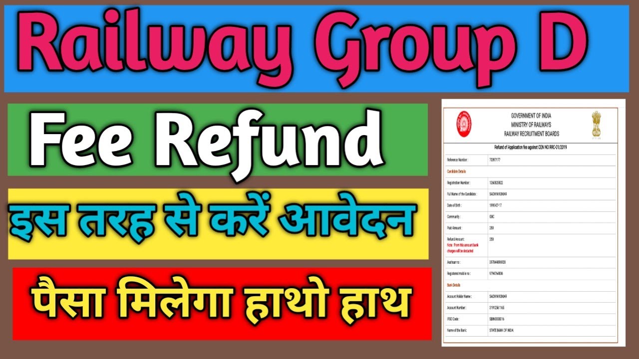 Railway Group D 2023 Fee Refund Apply Form @DsHelpingForever @DLSNews ...