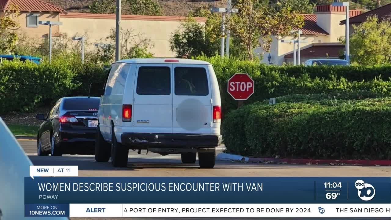 Two Poway women describe suspicious encounter with van - YouTube
