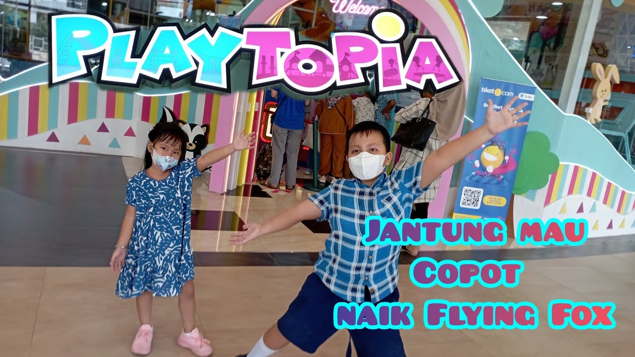 Main di Playtopia Aeon Mall Sentul. Tegang naik Flying Fox. - YouTube