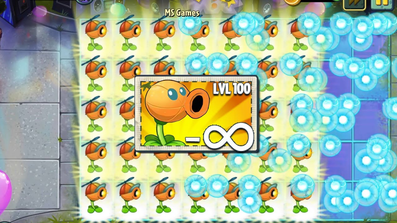 All Plants Level 100 POWER UP! Vs 5 8-Bit Zombies Level 40 - PvZ 2 ...