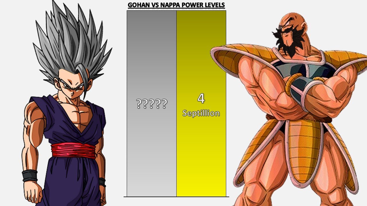 Gohan VS Nappa POWER LEVELS - DBZ/DBGT/DBS - YouTube