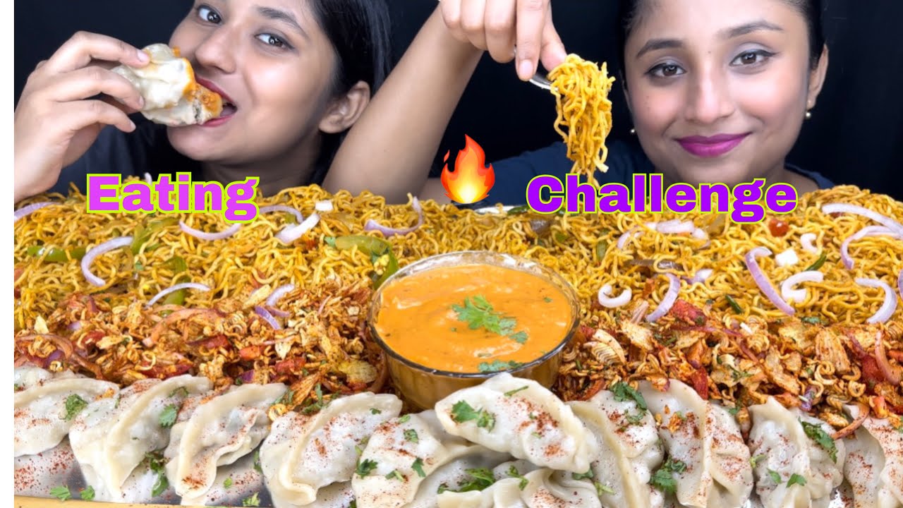 Eating Challenge spicy 🔥🌶️ Masala Maggie,Chicken Steamed Momos|Cooking ...