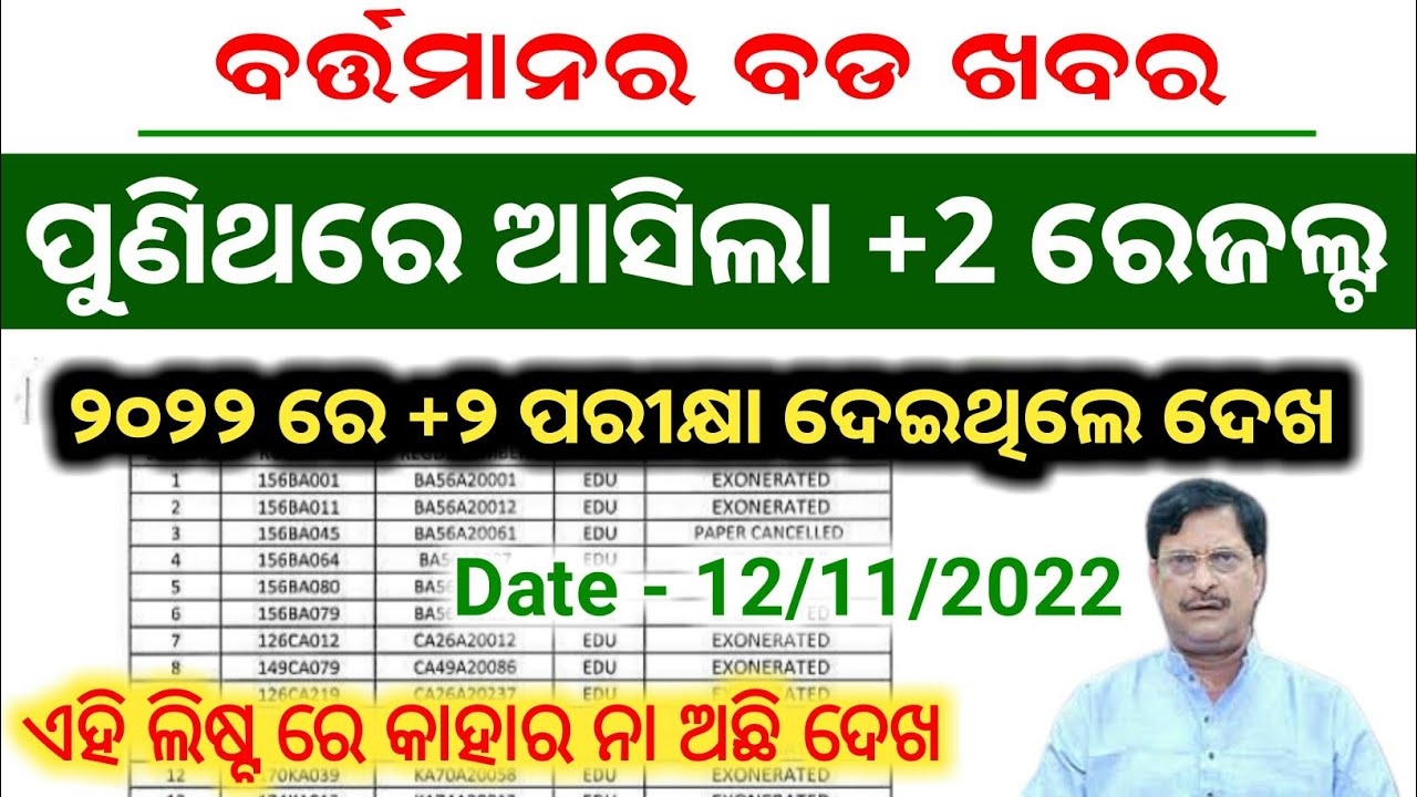 Good News 💥 || ପୁଣିଥରେ ଆସିଲା +2 ରେଜଲ୍ଟ || +2 Results 2022 Changed ...