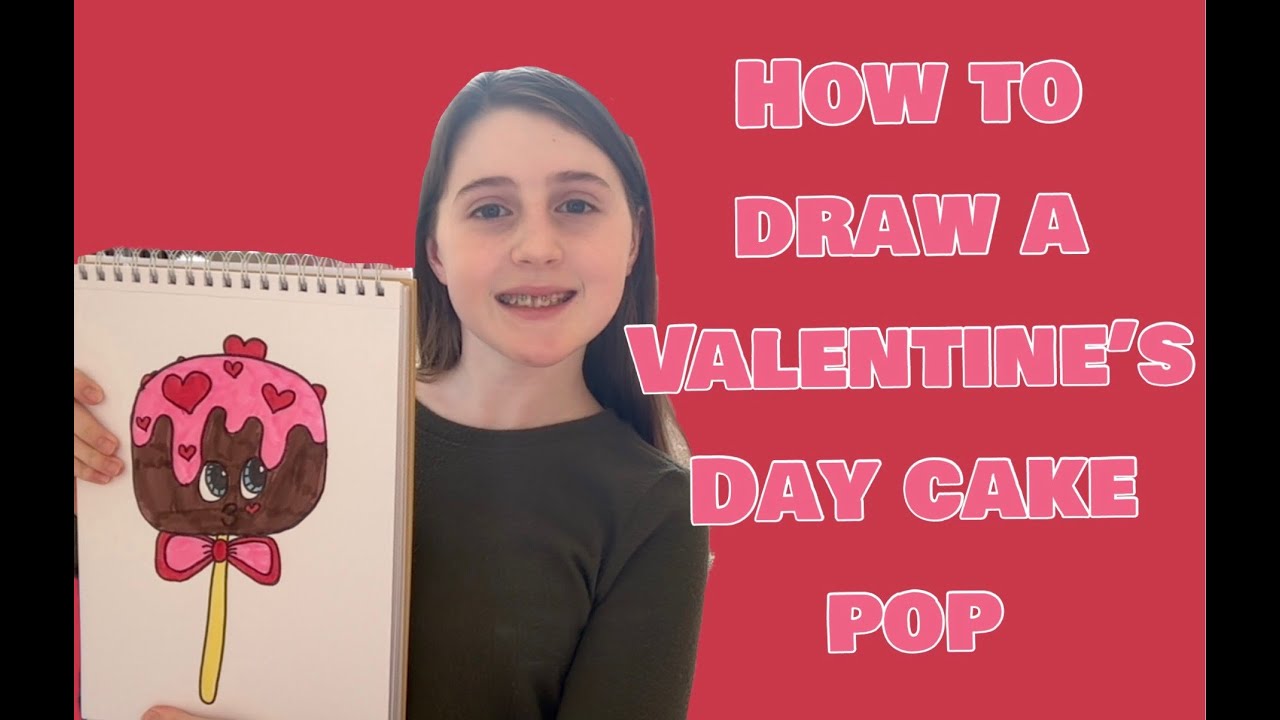 How to Draw a Valentine's Day Cake Pop - YouTube