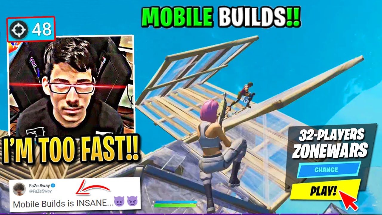 FaZe Sway Enters GOD MODE After Switching to Mobile Builds! (32 PLAYER ...