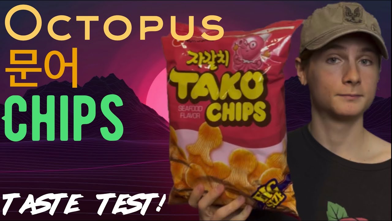 OCTOPUS CHIPS - Korean Tako seafood flavored chip puffs taste test ...