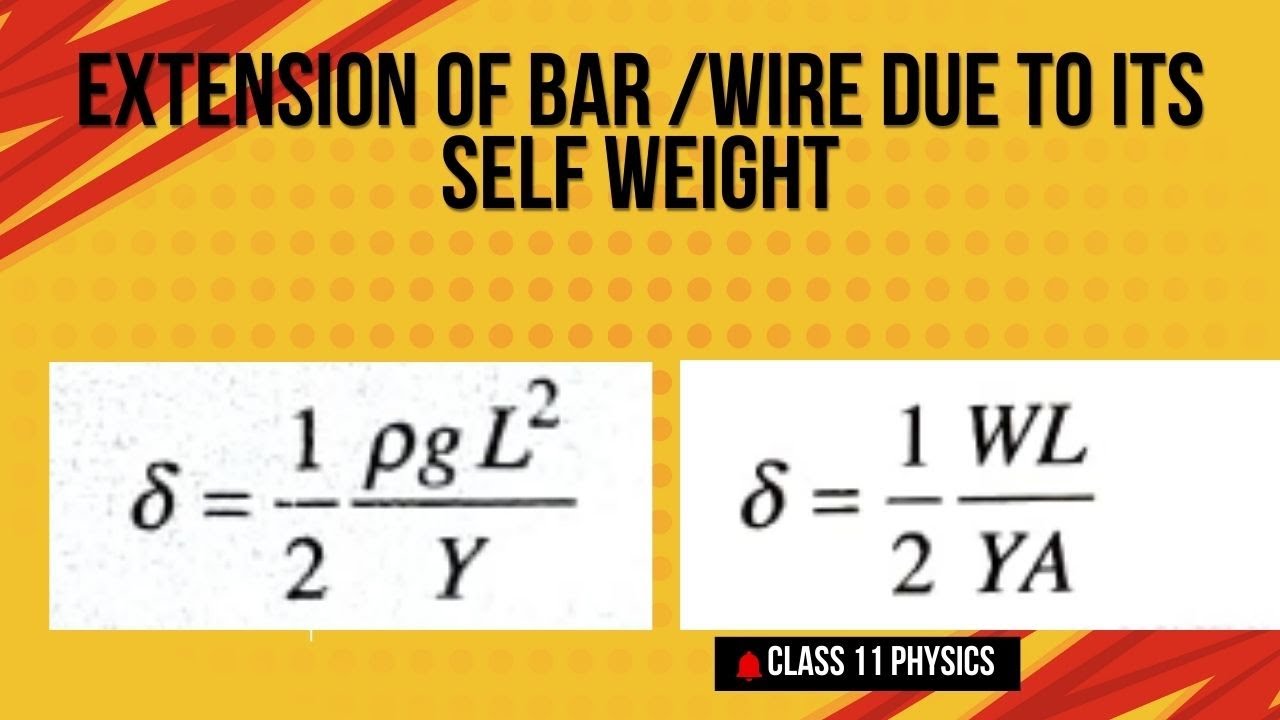 Elongation in wire due to its own weight - YouTube