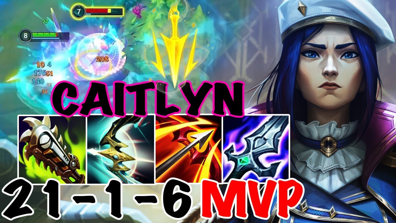 WILD RIFT CAITLYN ADC GAMEPLAY | 21 -1 -6 MVP | CAITLYN BUILD RUNES ...