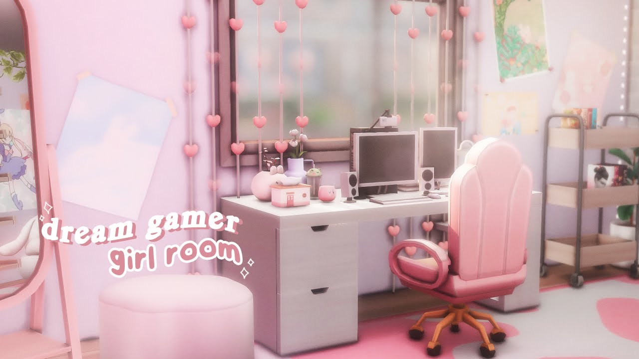 building my dream gamer girl room in the sims 4 ♡ - YouTube