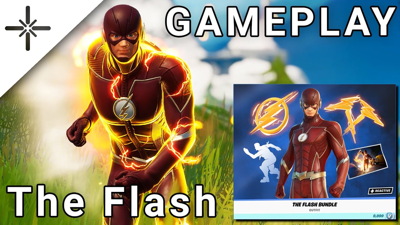 FLASH SKIN GAMEPLAY in Fortnite (Bundle with Emote, Pickaxe, Back Bling ...