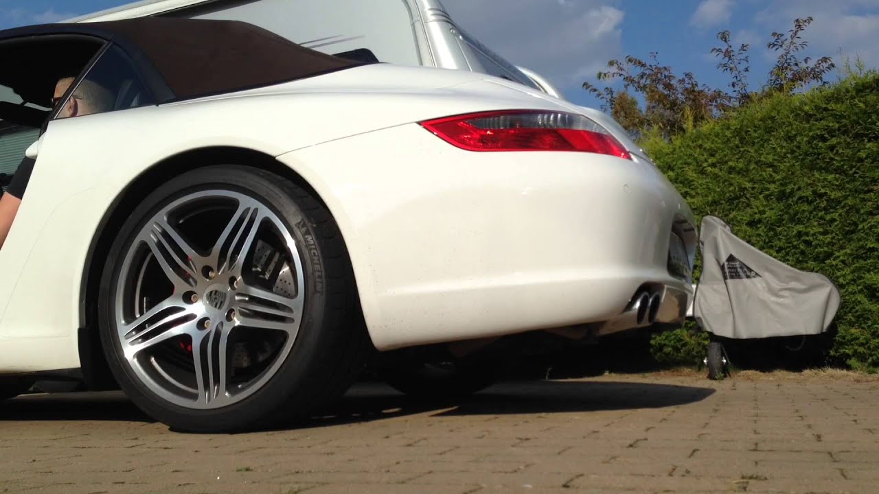 Porsche 997 Carrera S cab sports exhaust Gundo / Fister muffler sound ...