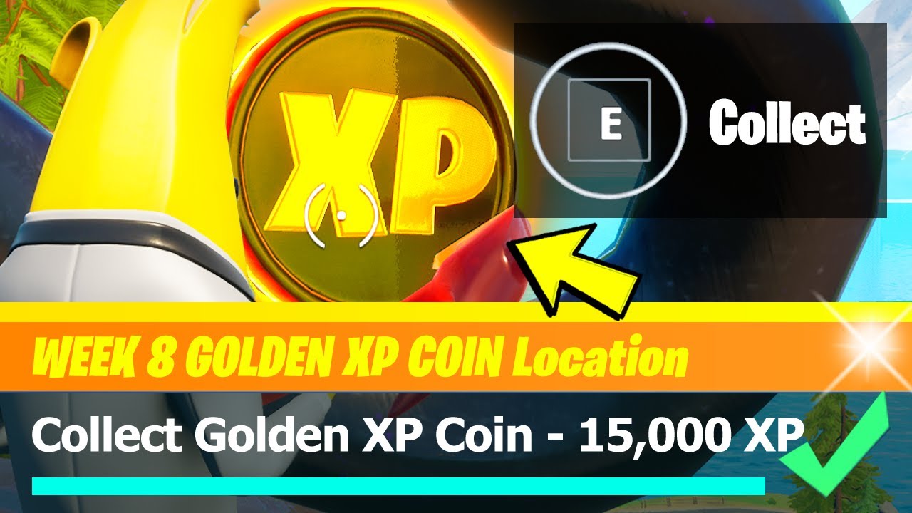Golden XP Coin LOCATION & All week 8 XP Coins - Fortnite Season 4 week ...