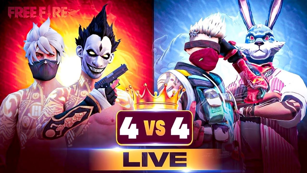 Free fire custom live 👿 4vs 4🔥 - YouTube
