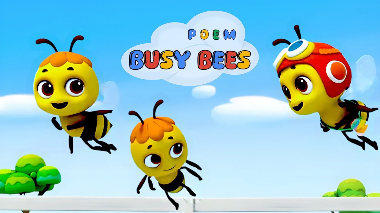 Busy Bee 🐝 | Fun and Educational Poem for Kids | Nursery Rhyme ...