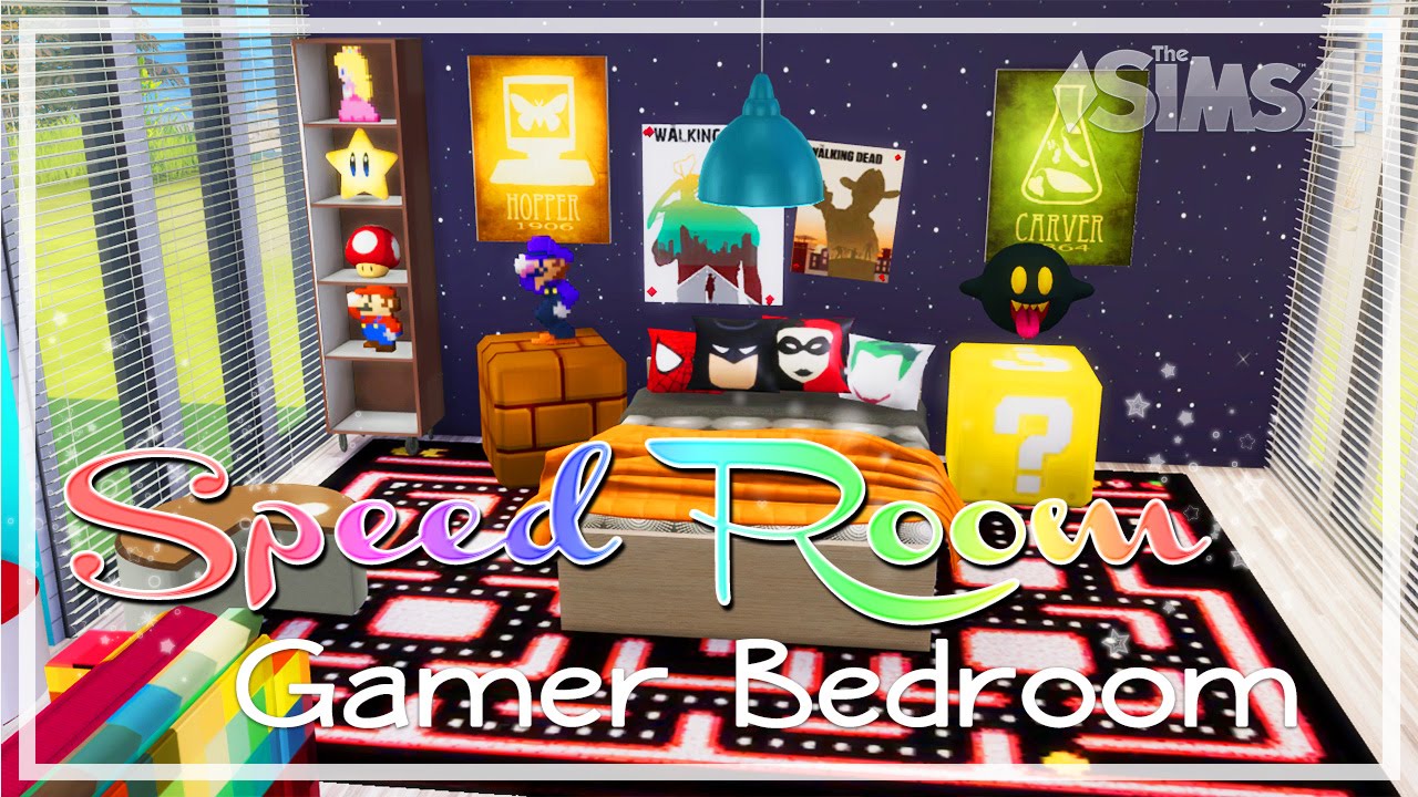 SPEED ROOM || 🎮 Gamer Bedroom 🎮|| LOS SIMS 4 - YouTube