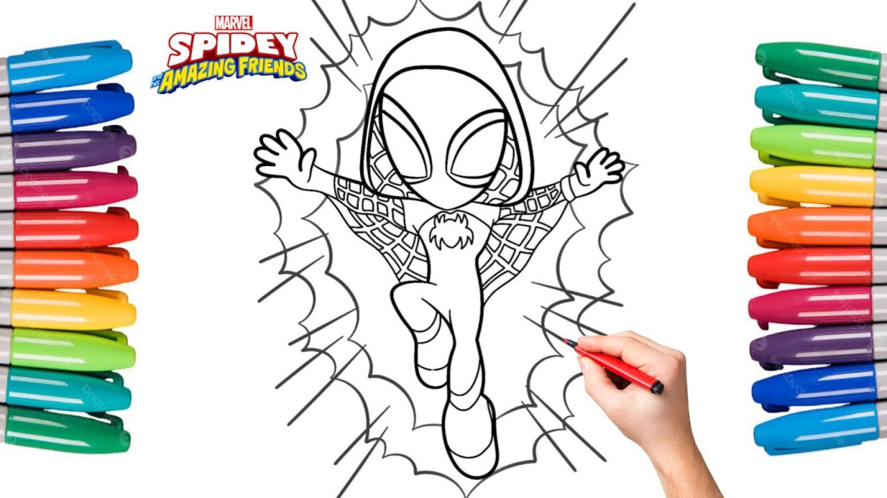 Coloring Spidey and His Amazing Friends - Ghost Spider-Man - Spider Man ...