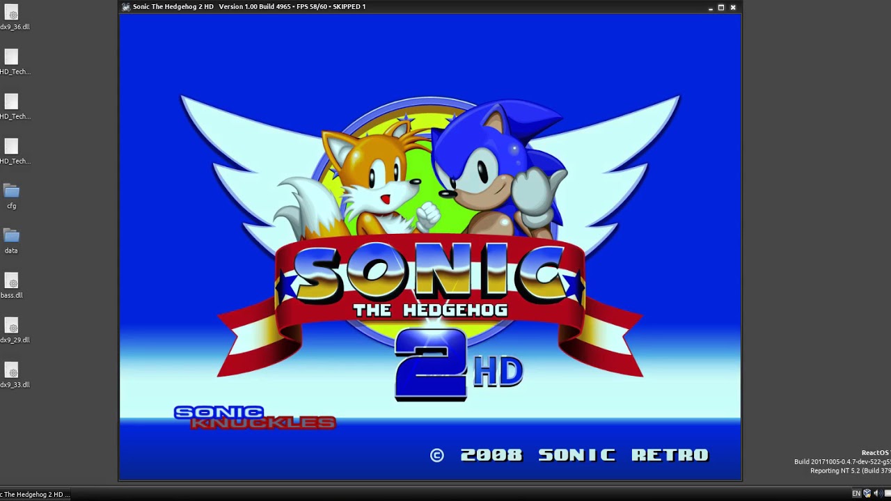 Sonic 2 HD - Tech Demo Release running in ReactOS - YouTube