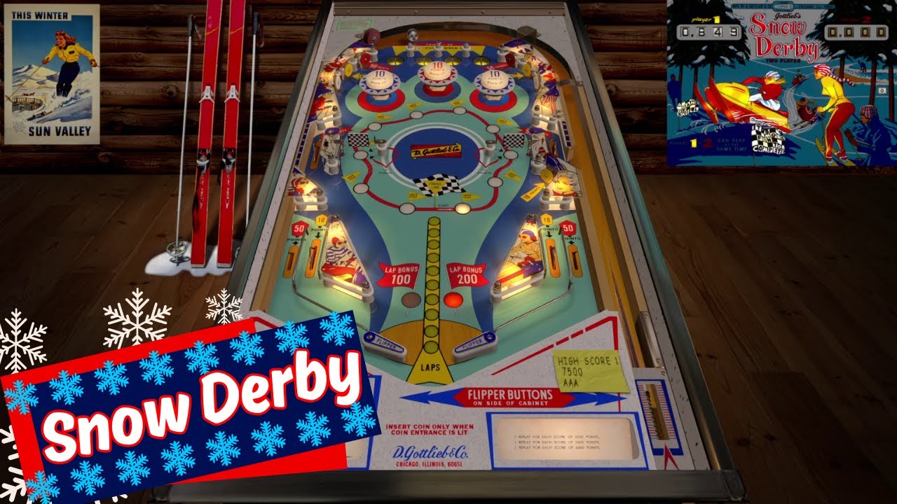 Snow Derby VPX (Gottlieb, 1970) By EMUnderdogs | Gameplay ONLY - YouTube