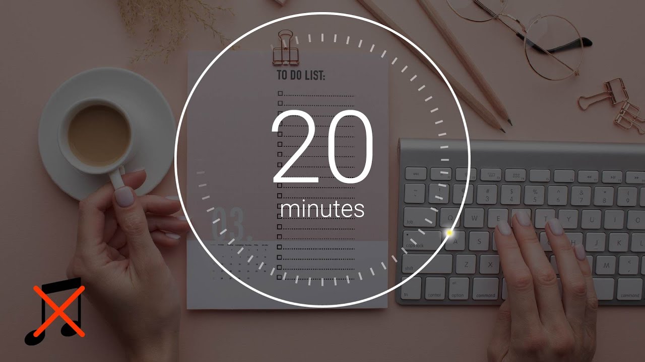 20 Minute Pomodoro Timer / 5 Minute Break (Pomodoro Technique) without ...