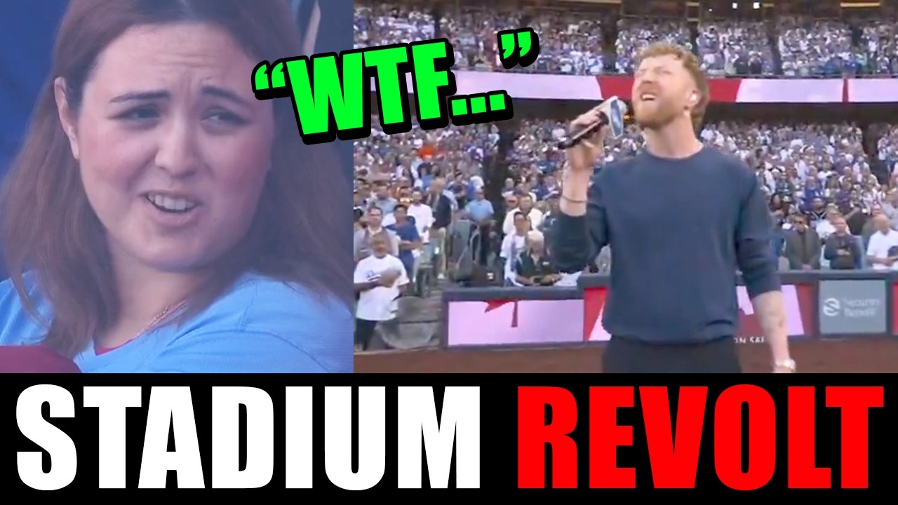 The entire stadium HATED this woke singer lol - YouTube