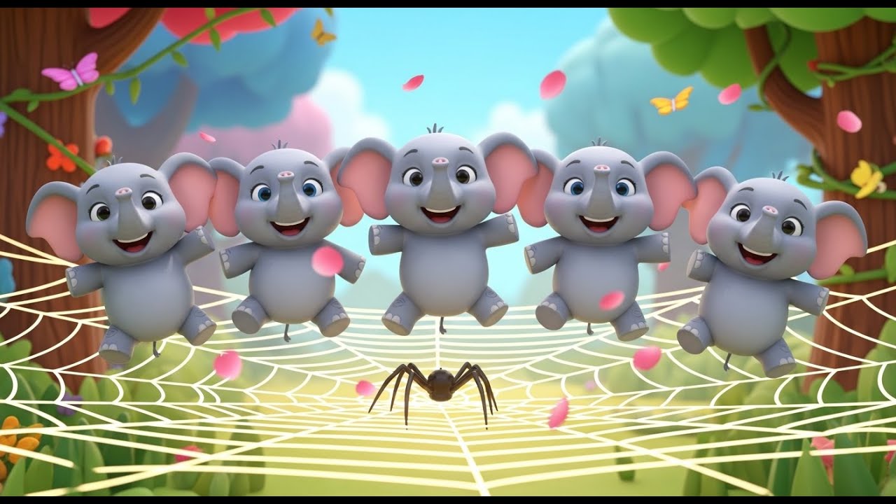 🐘 Counting Elephants on the Web | Elephant Counting Nursery Rhyme for ...
