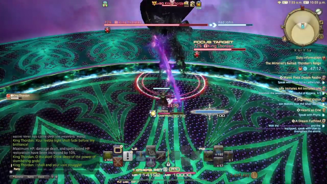 FFXIV The Minstrel's Ballad: Thordan's Reign solo speedkill in 16m58s ...