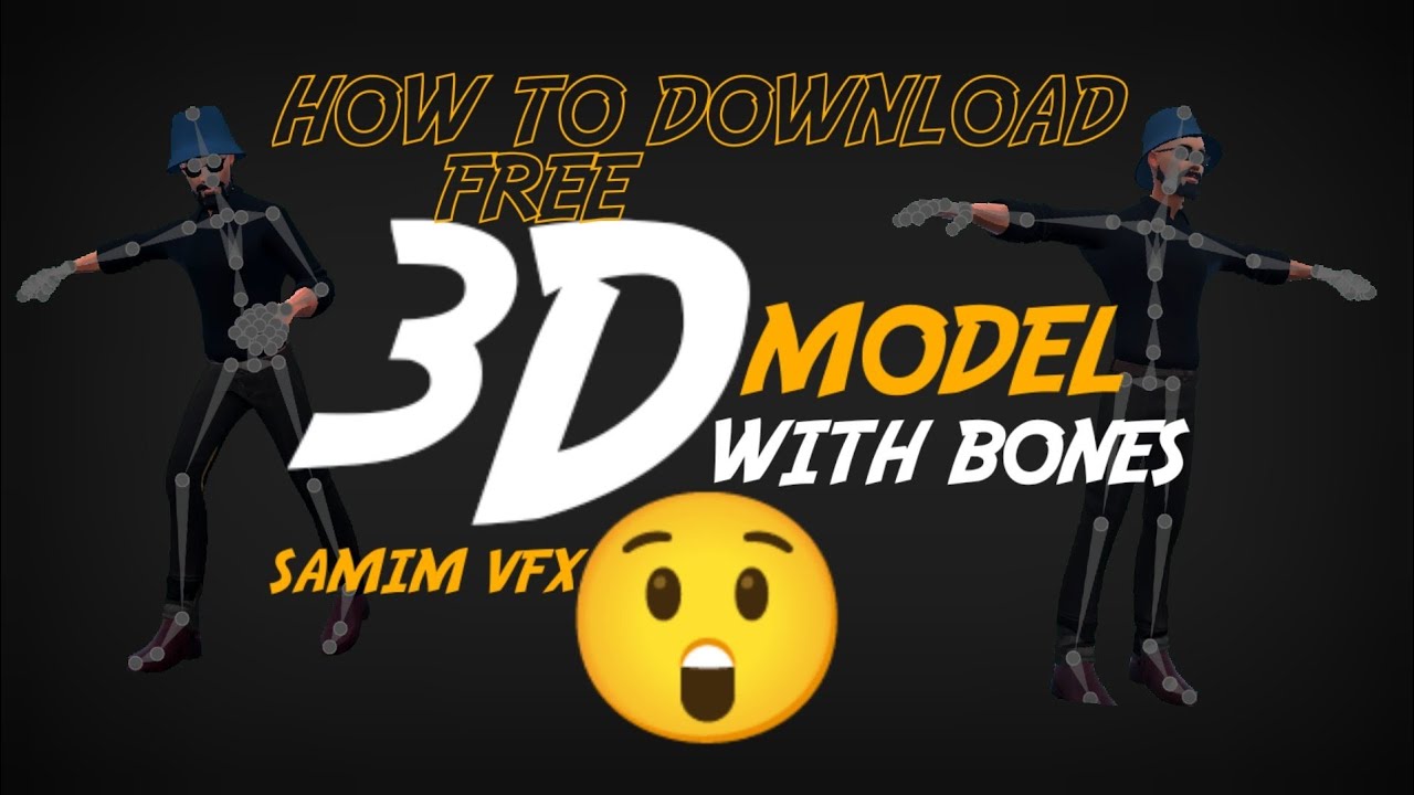 How to download Free 3D model With BONES 😮 PRISMA3D/KINEMASTER - YouTube