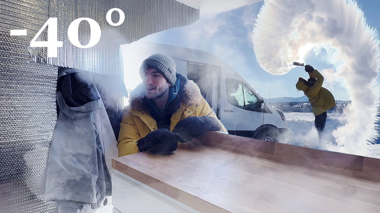 -40 Degrees EXTREME COLD Survival in a Van! | Winter Camping Vanlife in ...