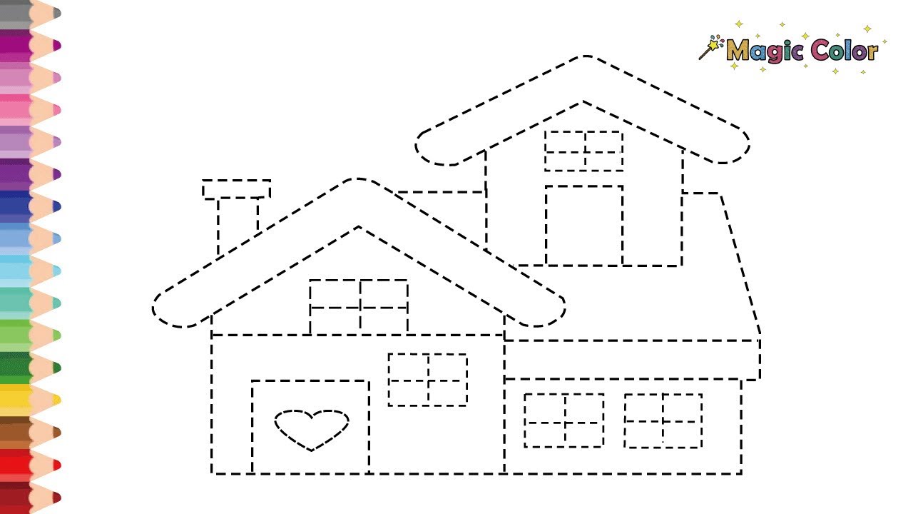 House Drawing, Painting, Coloring for Kids & Toddlers | How to Draw ...