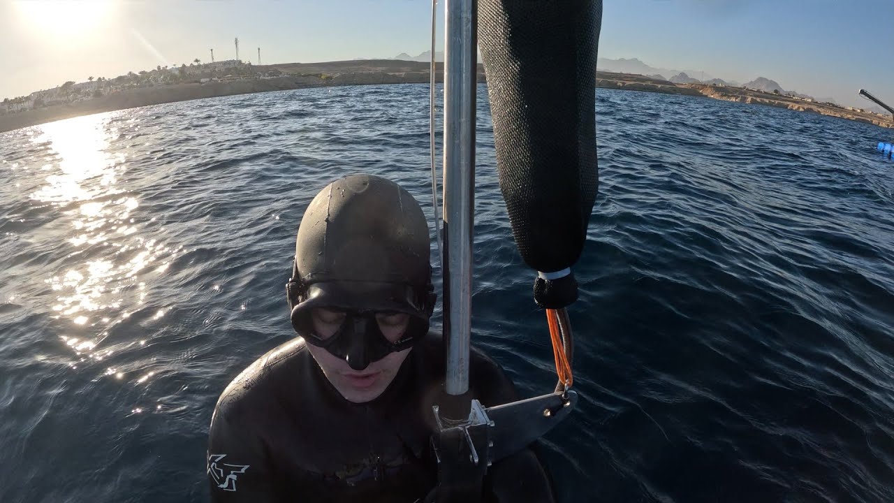 NO LIMIT - Freediving , My first training on the "HEAD UP SLED" -60m 😎 ...