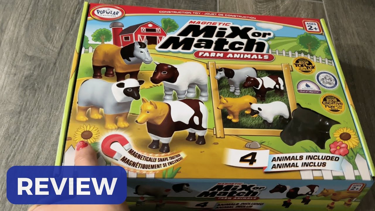 REVIEW: Magnetic Mix or Match Farm Animals Toy Play Set - YouTube