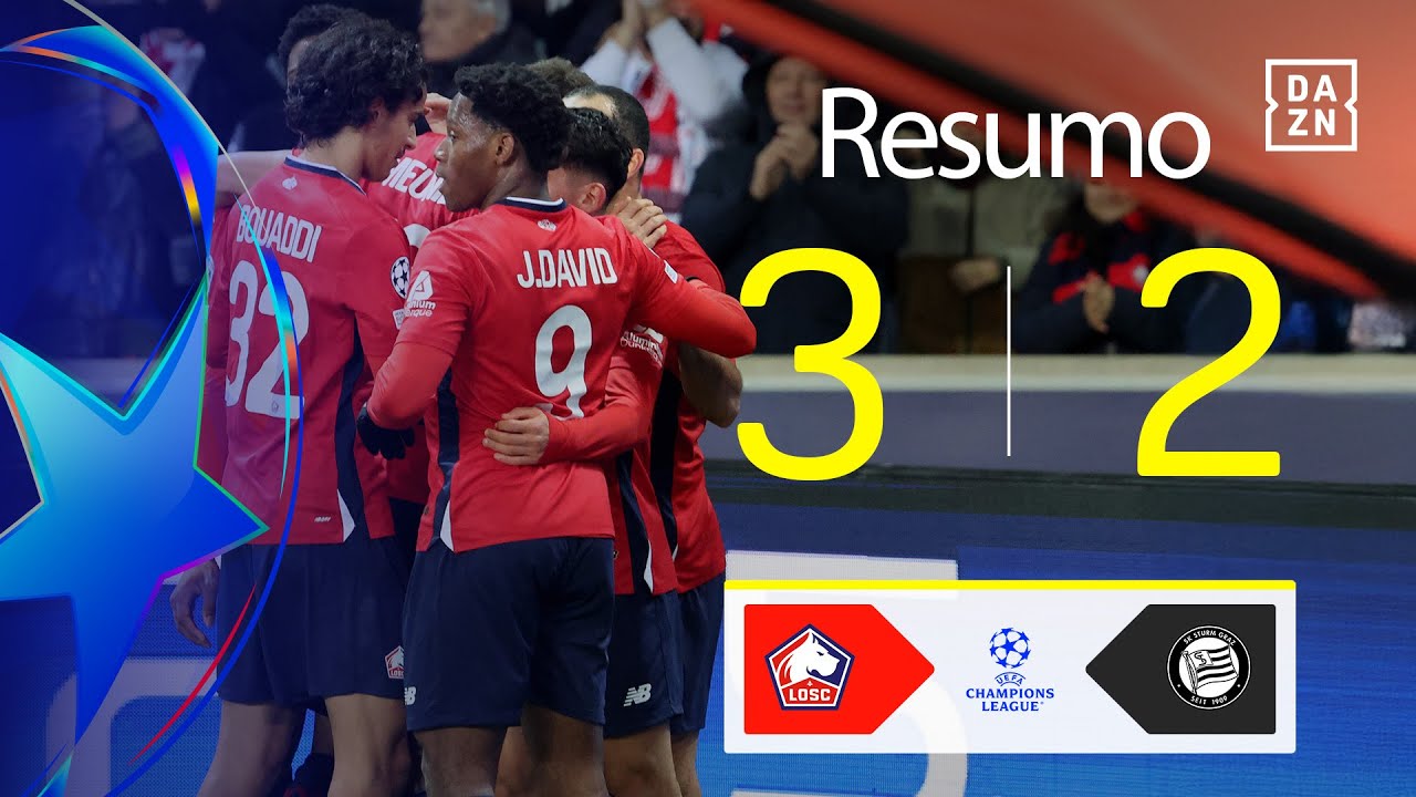 Resumo | Lille 3-2 Sturm Graz | Champions League 24/25 - YouTube